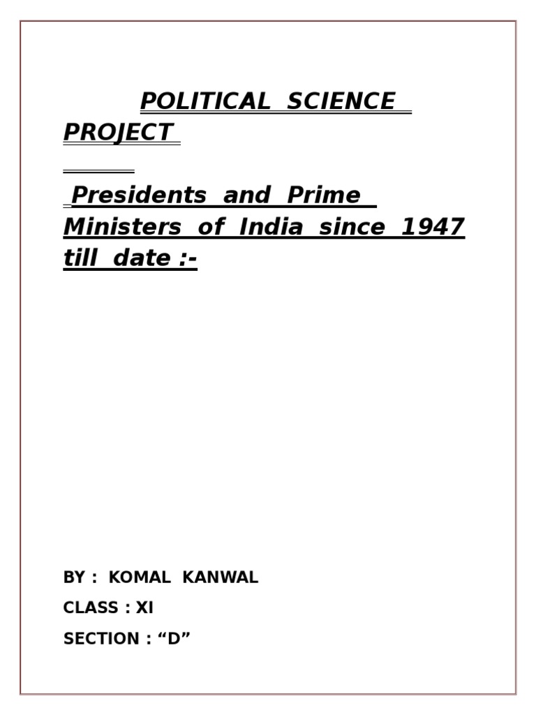 Political Science Project | PDF | Narendra Modi | Bharatiya Janata Party