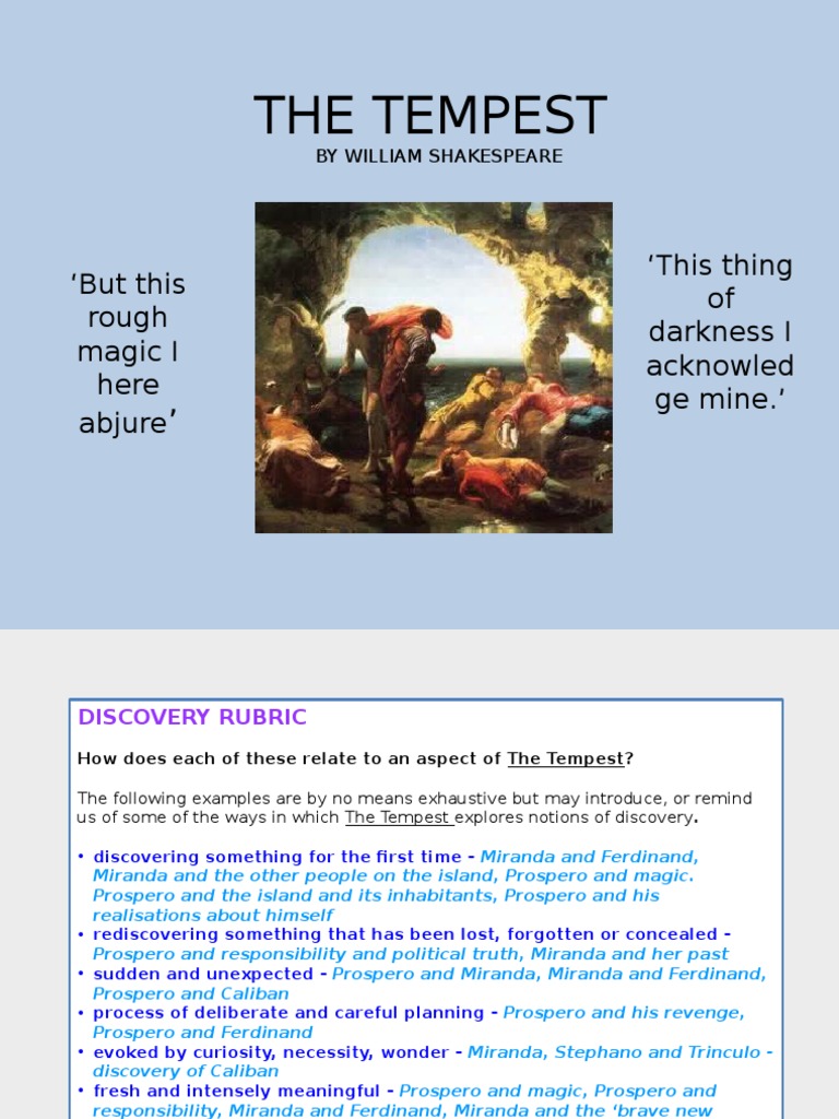 The Tempest: Discovery & Power | PDF | The Tempest