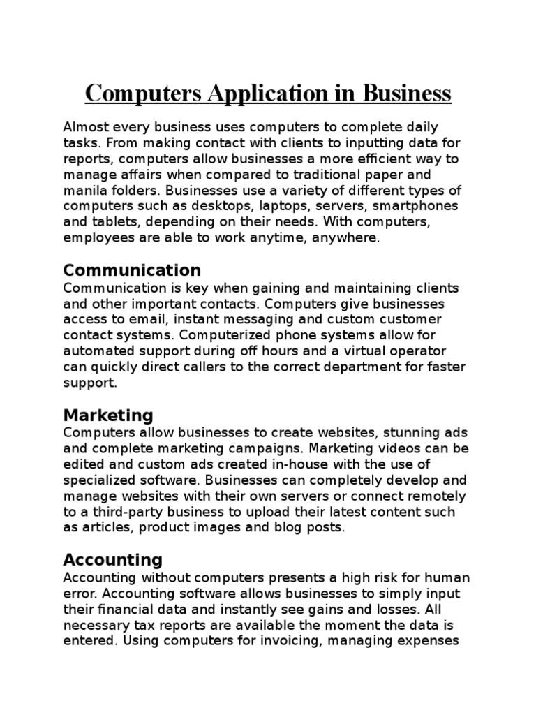 Computers Application in Business: Communication | Download Free PDF ...
