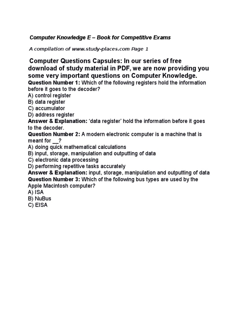 Computer 1 | PDF | Computer Data Storage | Floppy Disk