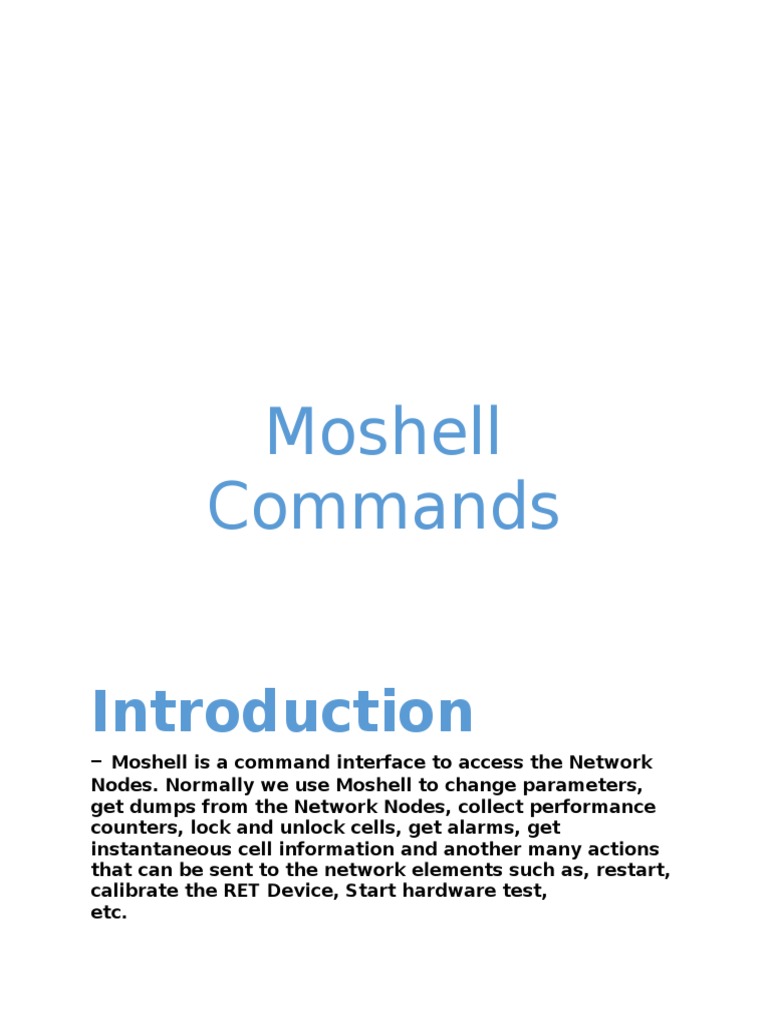 Moshell Commands | PDF