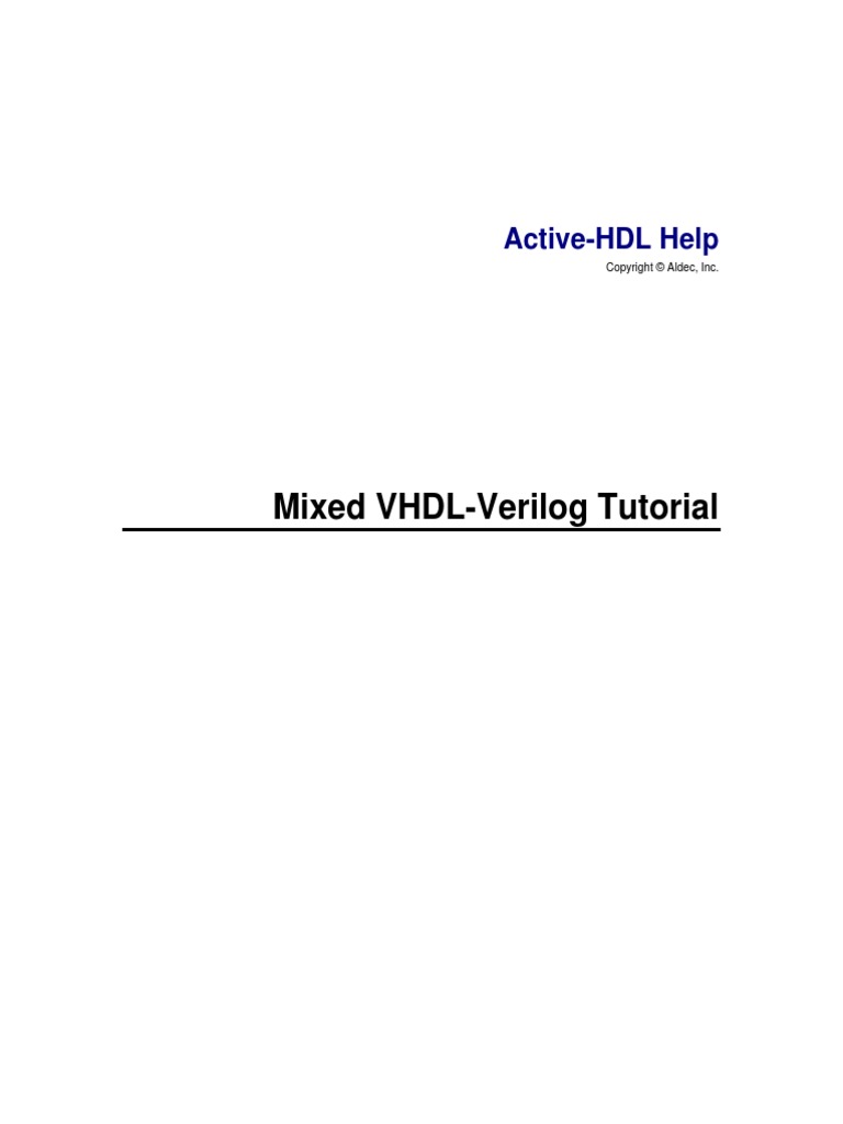 Mixed VHDL-Verilog Tutorial | PDF | Hardware Description Language | Vhdl