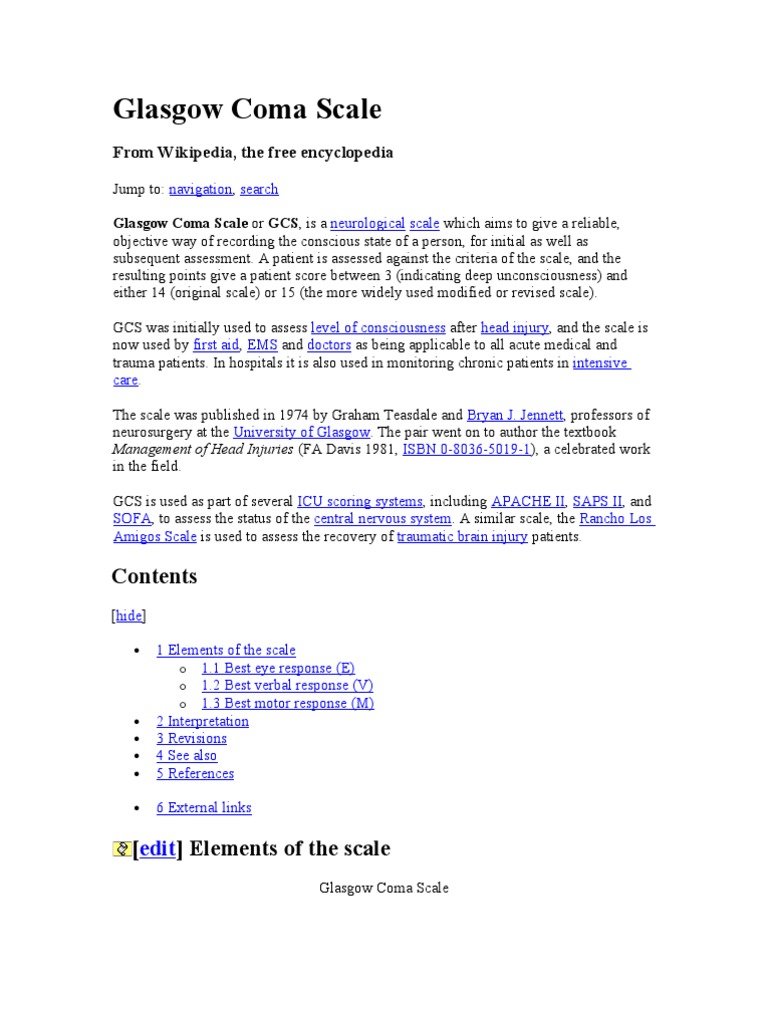 Glasgow Coma Scale Explained | PDF | Anatomical Terms Of Motion ...