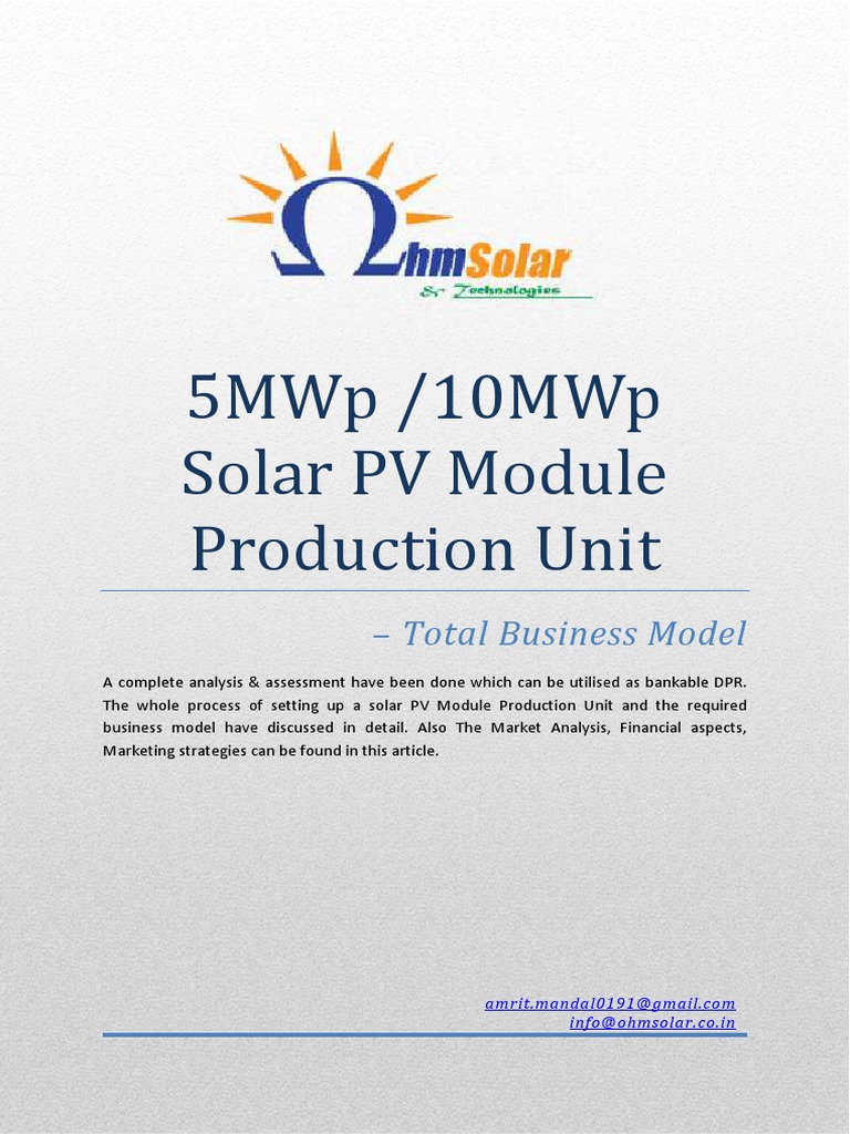 How To Setup 5MW 10MW Solar PV Module Manufacturing Unit - Complete ...