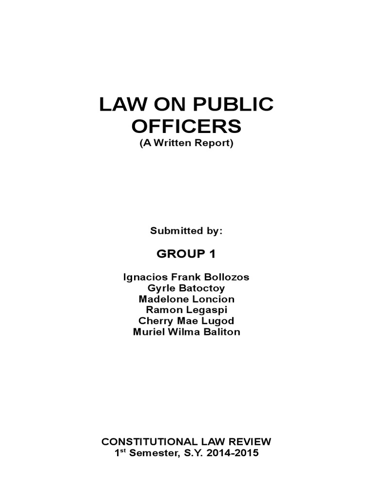 Consti Rev Group 1 PubOff | PDF | Impeachment | Sovereign Immunity