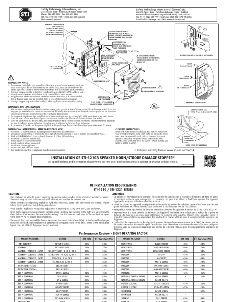 STI 1210B Instruction Manual | PDF | Screw | Manufactured Goods