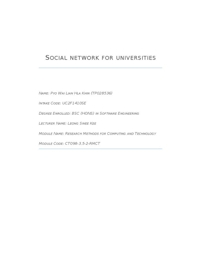 RMCT Assignment | PDF | Social Networking Service | Survey Methodology