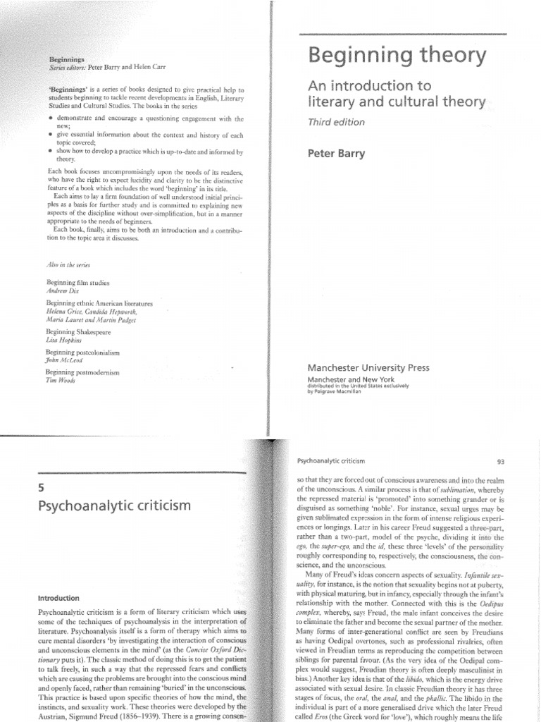 Barry Beginning Theory Psychoanalytic Criticism | PDF