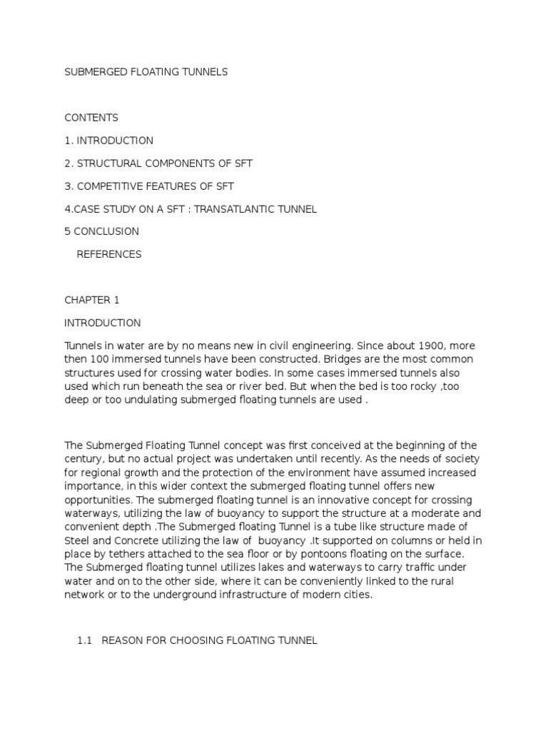 Submerged Floating Tunnels | PDF | Buoyancy | Tunnel