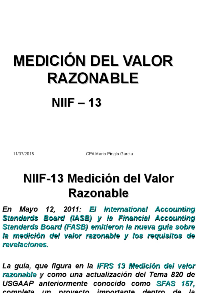 Valor Razonable | PDF | normas internacionales de INFORMACION ...