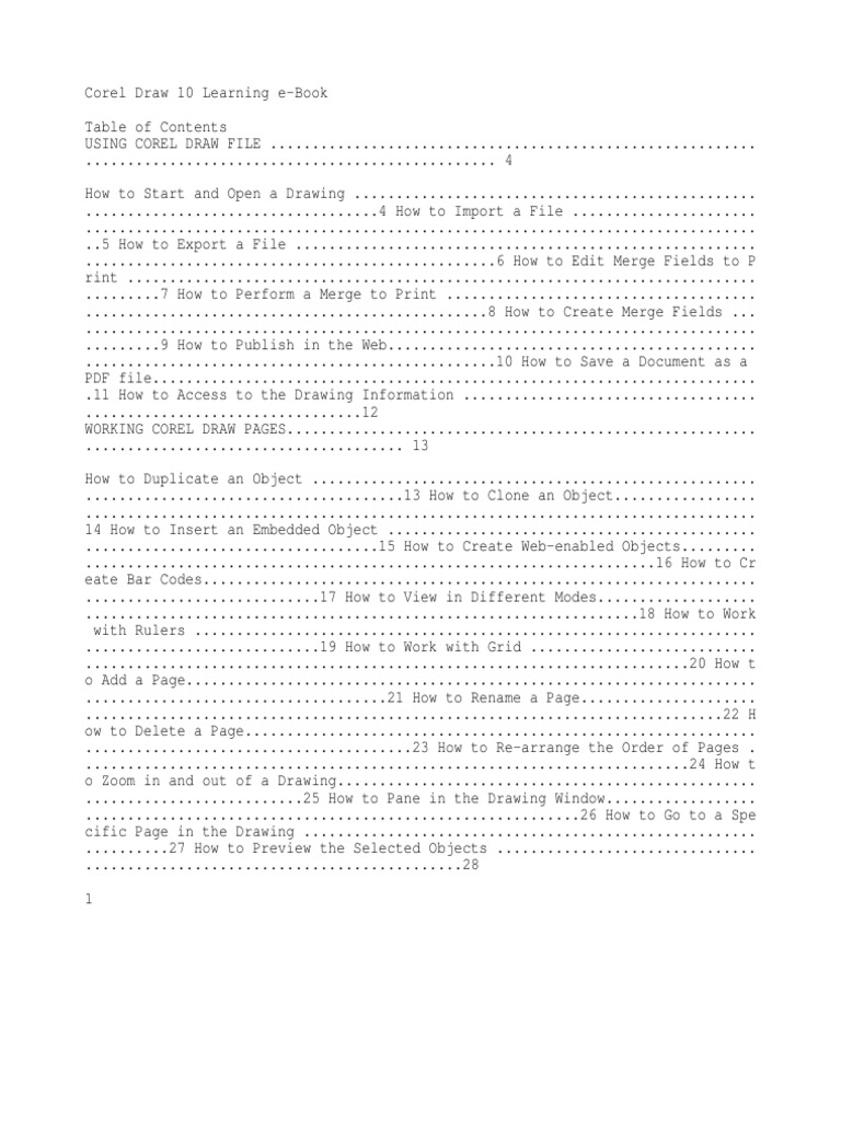 Corel Draw 10 Step by Step Learning Ebook | PDF