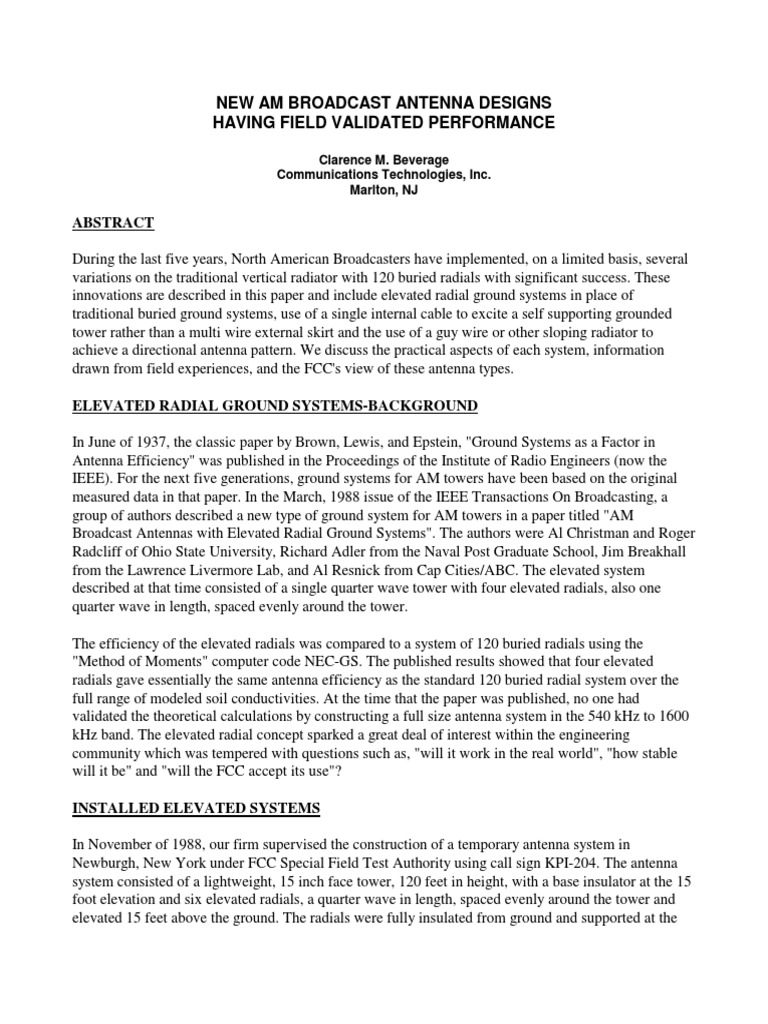 Field Validated Performance of New AM Broadcast Antenna Designs ...
