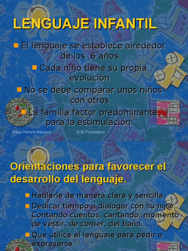 LENGUAJE INFANTIL. Presentacion Power Point. | PDF | Artes del Lenguaje ...