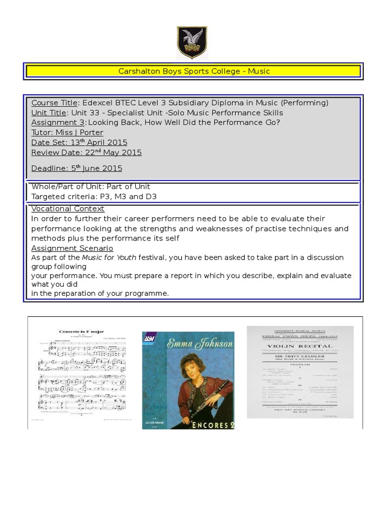 Evaluating Solo Music Performance Skills | PDF | Evaluation | Teaching