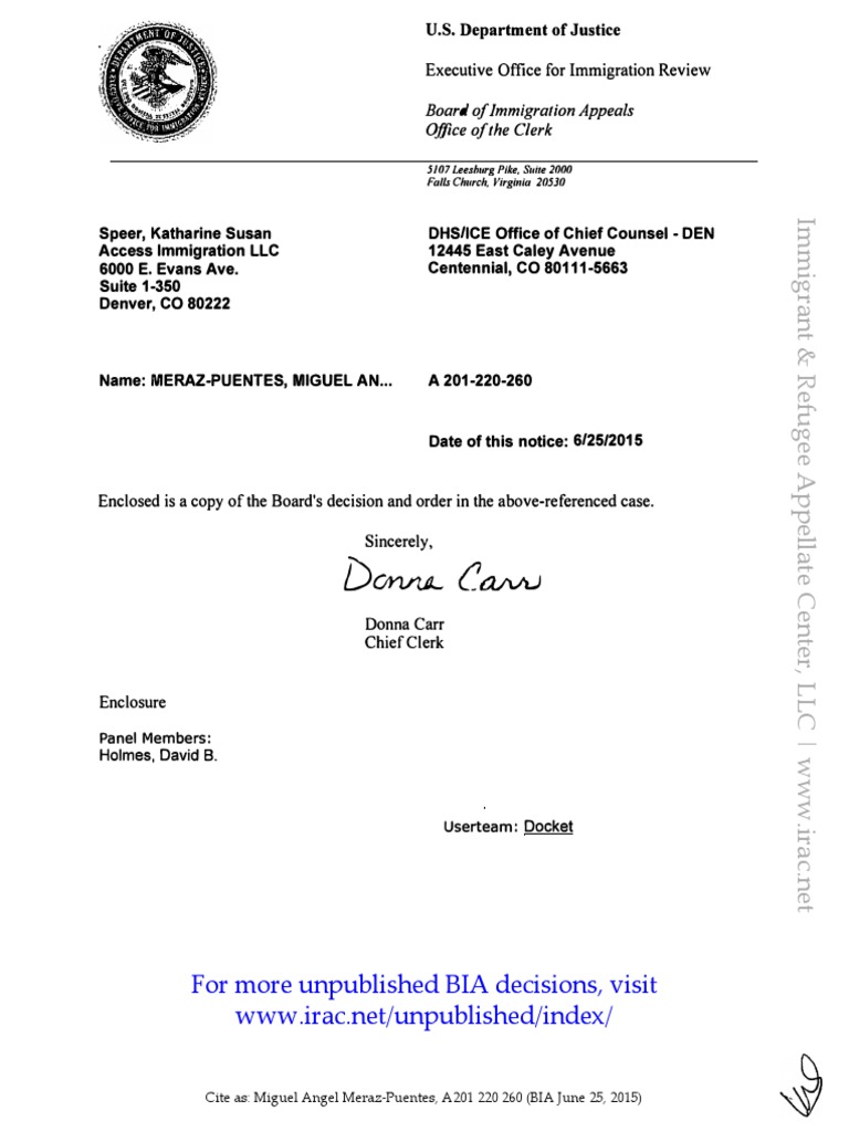 Miguel Angel Meraz-Puentes, A201 220 260 (BIA June 25, 2015) | PDF ...