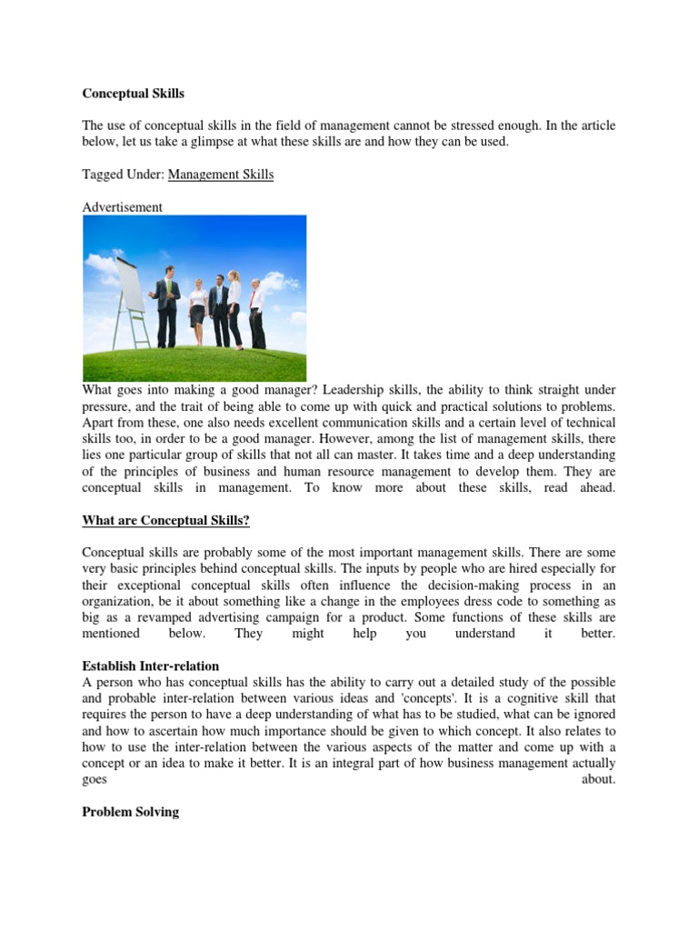 Conceptual Skills | PDF | Strategic Management | Nonverbal Communication