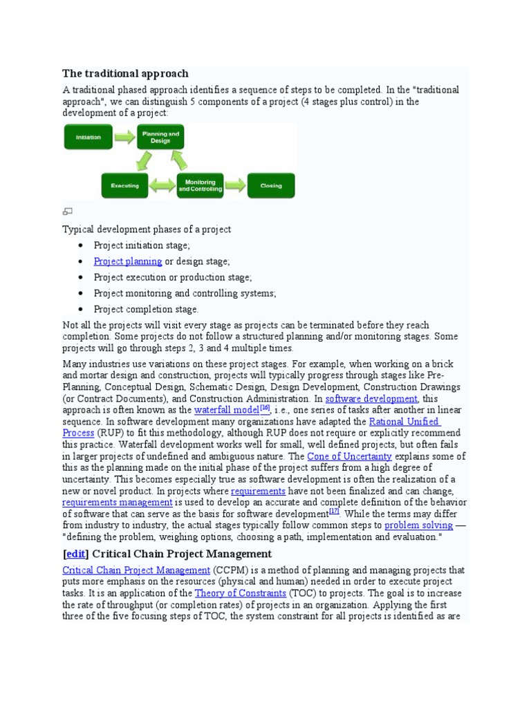 The Traditional Approach Project Management | PDF | Construction ...