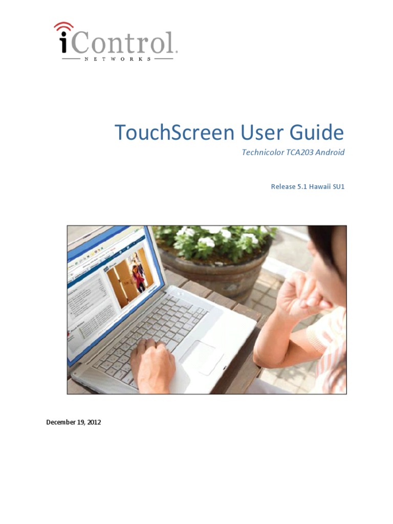 TouchScreen User Guide TCA203 RevA PDF | PDF | Security Alarm | Touchscreen