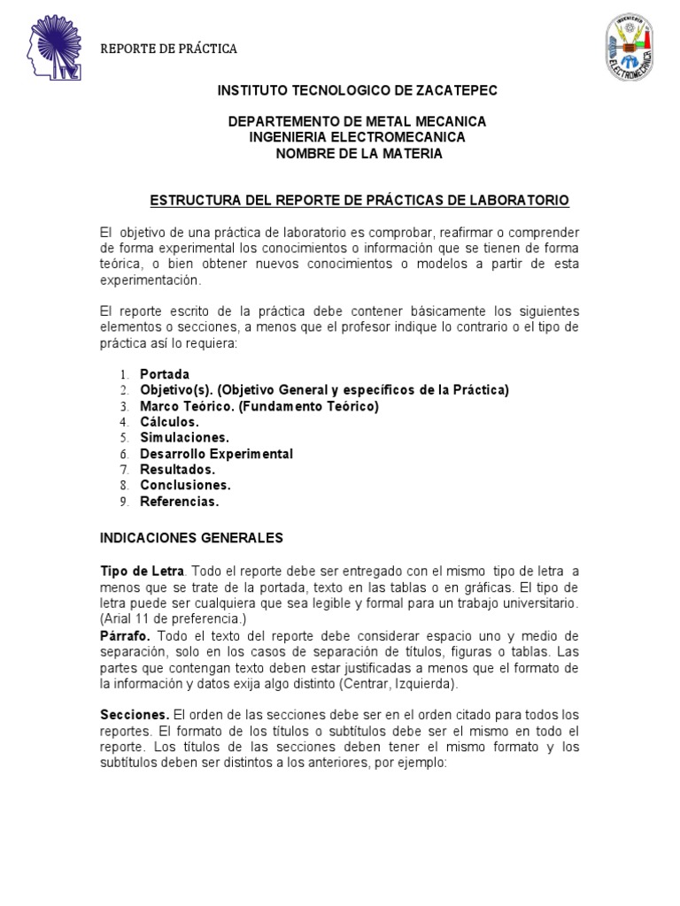 Estructura Del Reporte de Practica | Simulación | Hoja de cálculo