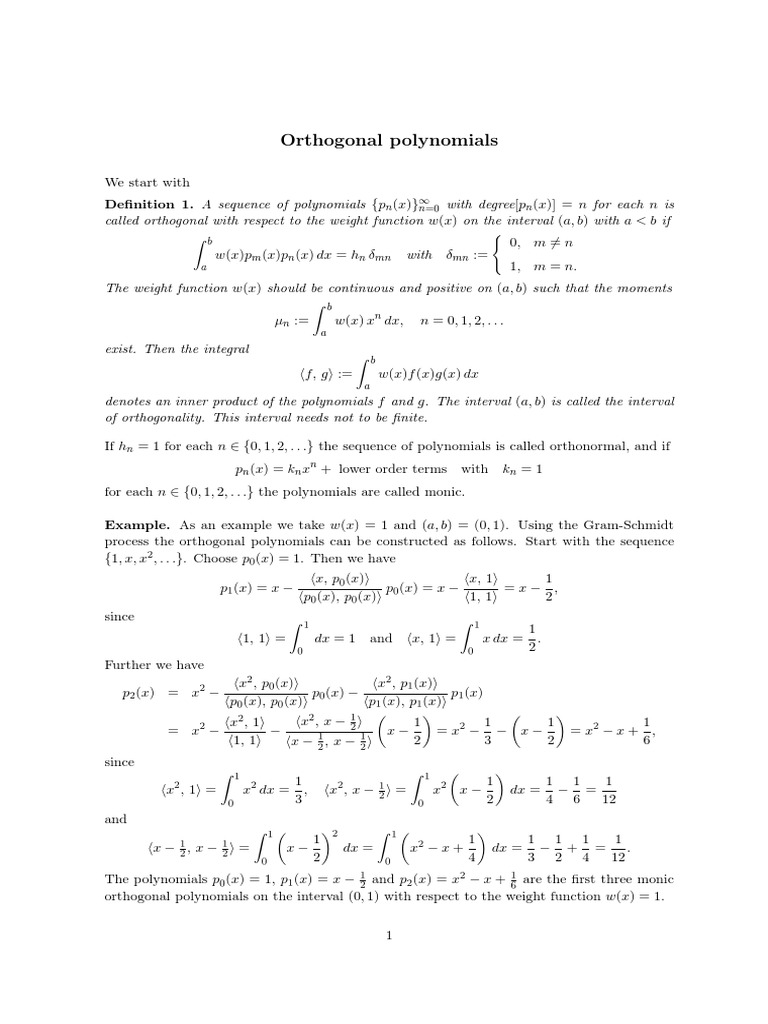 Ortho Poly | PDF | Algebra | Discrete Mathematics