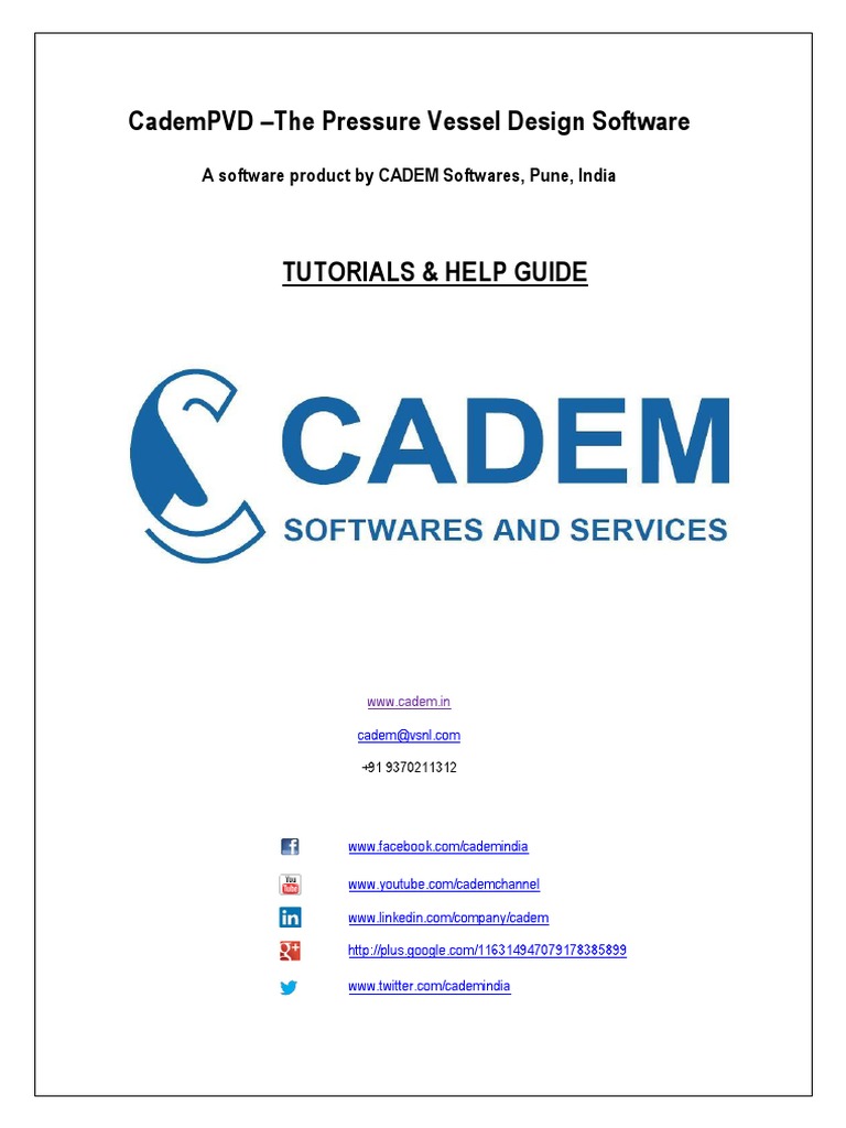 CademPVD: Pressure Vessel Design Software | PDF | Websites | Pipe ...