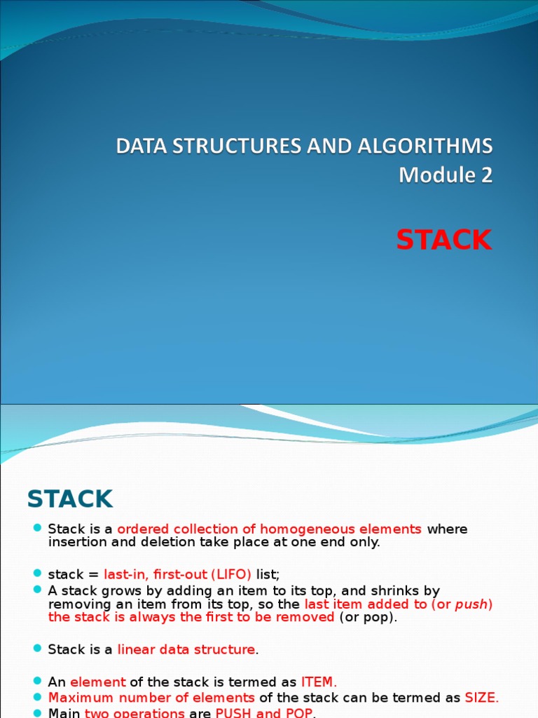 2.mod 2-2 Stack | Download Free PDF | Algorithms And Data Structures | Computer Programming