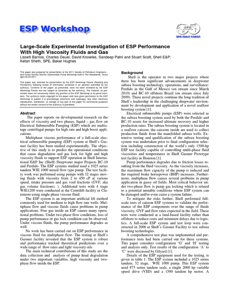 Investigation of ESP Performance | PDF | Viscosity | Flow Measurement