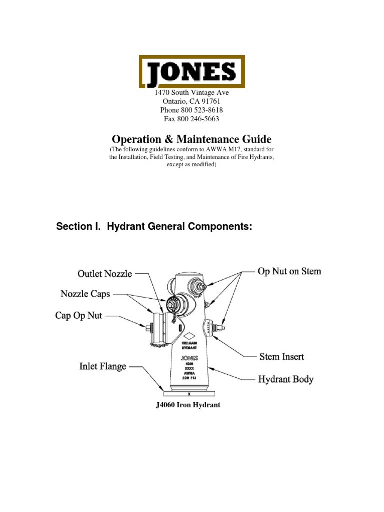 Jones Hydrant OM 8-21-09 | PDF | Leak | Valve