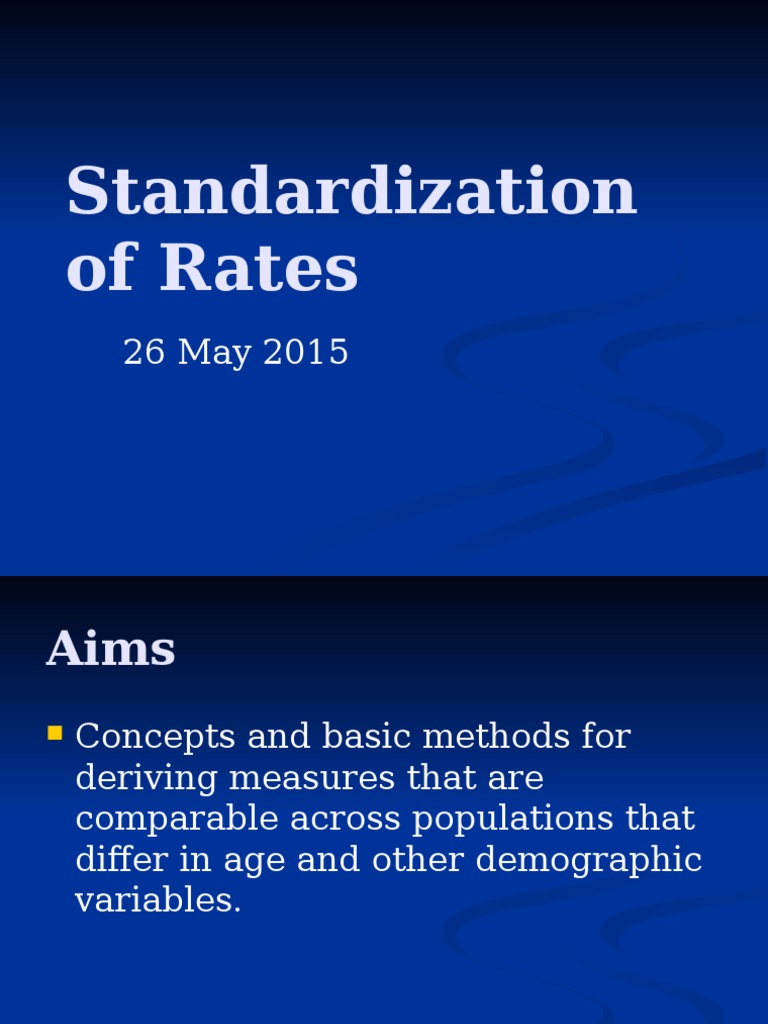 Standardization of Rates | PDF | Cohort Study | Medicine