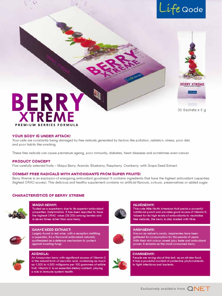 SaleSheet LifeQode Berry Xtreme en | PDF | Berry | Antioxidant