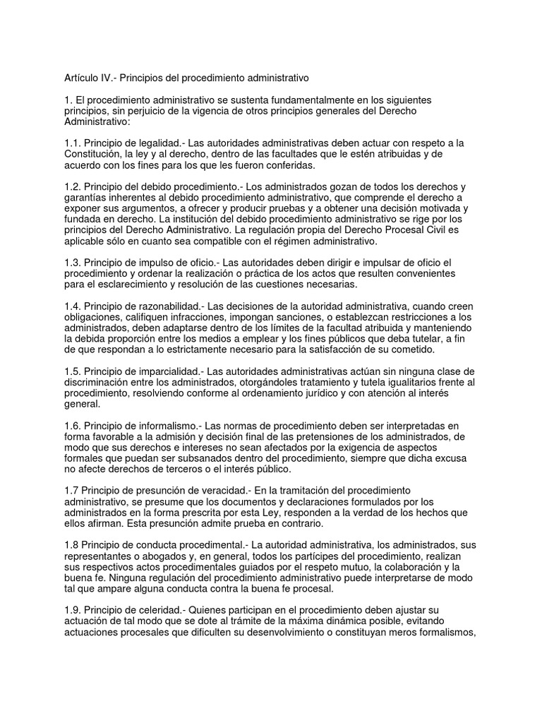 Principios Del Procedimiento Administrativo | PDF