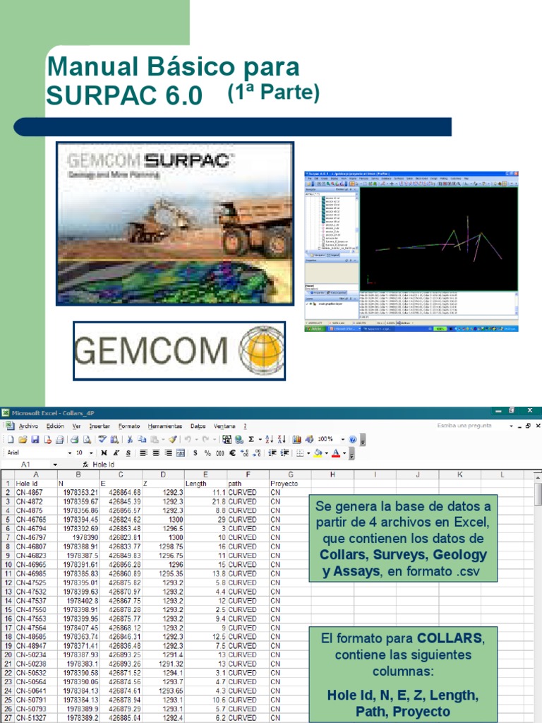 Manual de Importación de Datos en SURPAC 6.0 | PDF