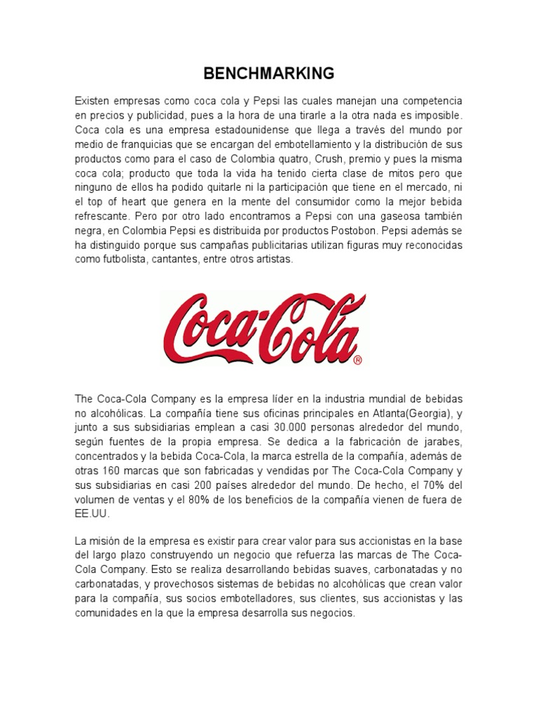 Benchmarking Pdf Pepsi Co Coca Cola