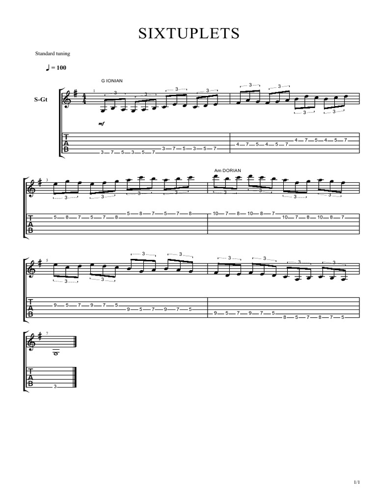 Sixtuplets Musical Notation Guide | PDF