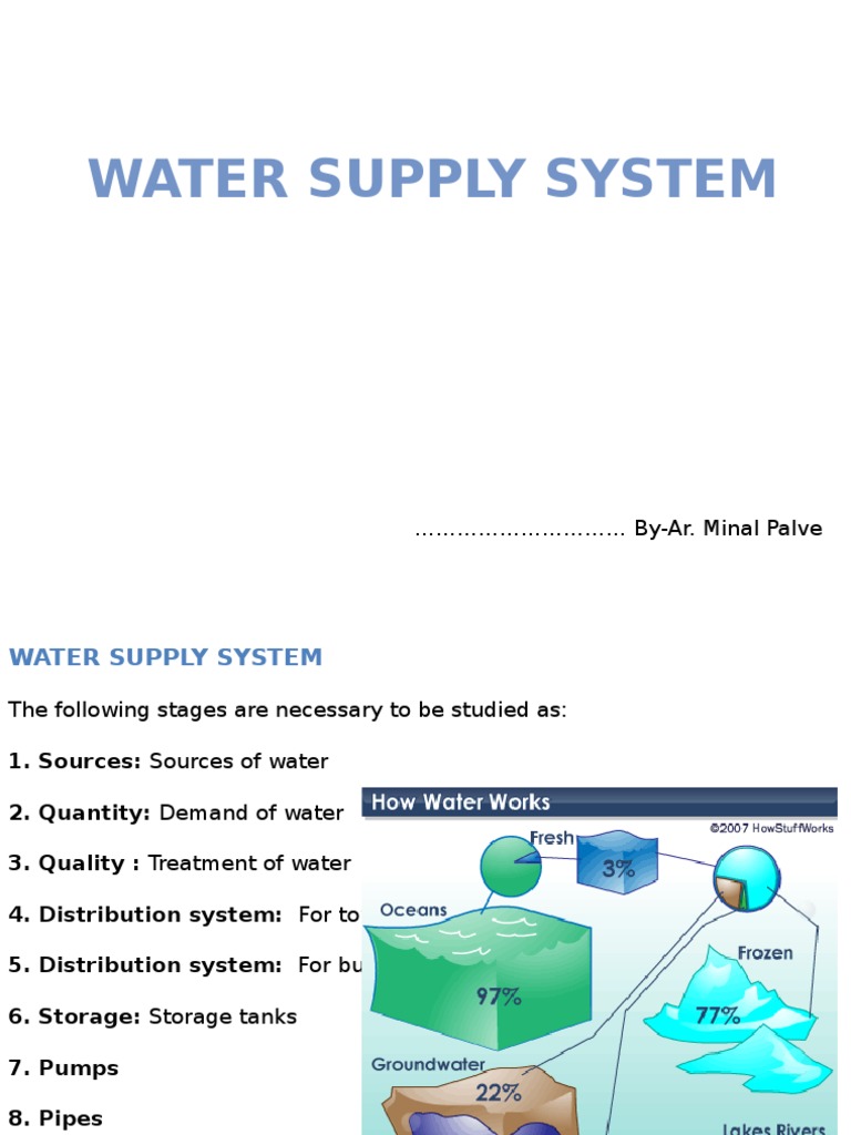 Water Supply System Overview | PDF | Water Purification | Pump