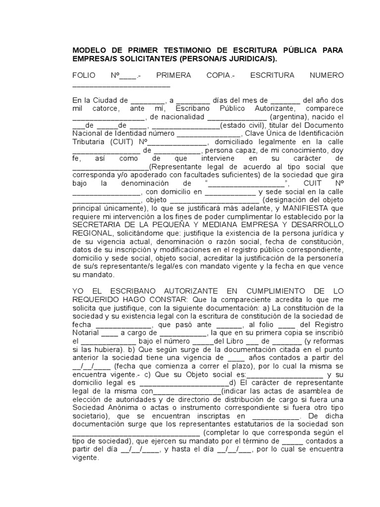 3 Modelo de Primer Testimonio de Escritura Pública para UTF 8 Q ... 3 Modelo de Primer Testimonio de Escritura Pública para UTF 8 Q ...
