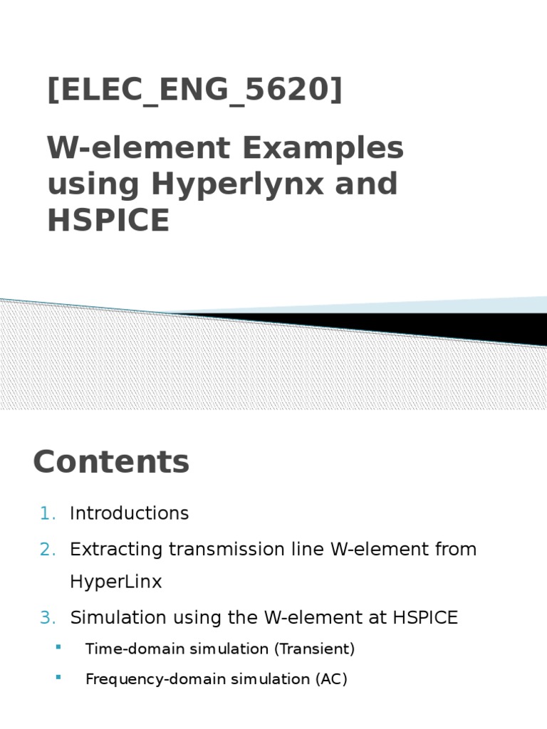 Advanced W-Element Simulation Guide | PDF | Transmission Line ...