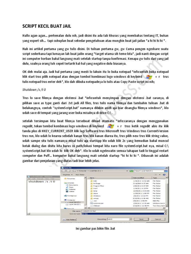 Script Kecil Buat Jail | PDF