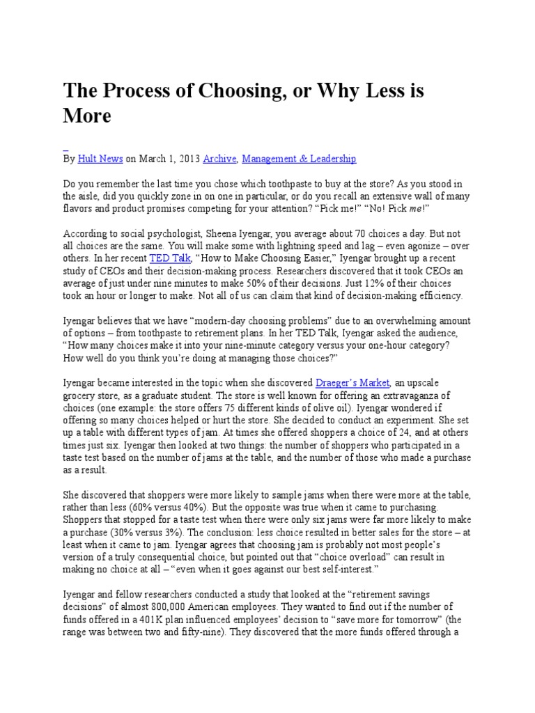 The Process of Choosing | PDF | Psychological Concepts | Psychology