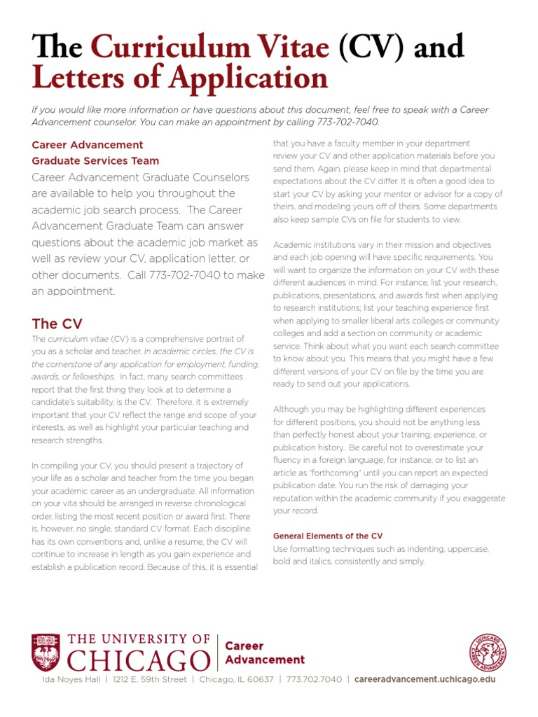 TheCurriculumVitae (CV) AndLetttersofApplication | PDF | Thesis ...