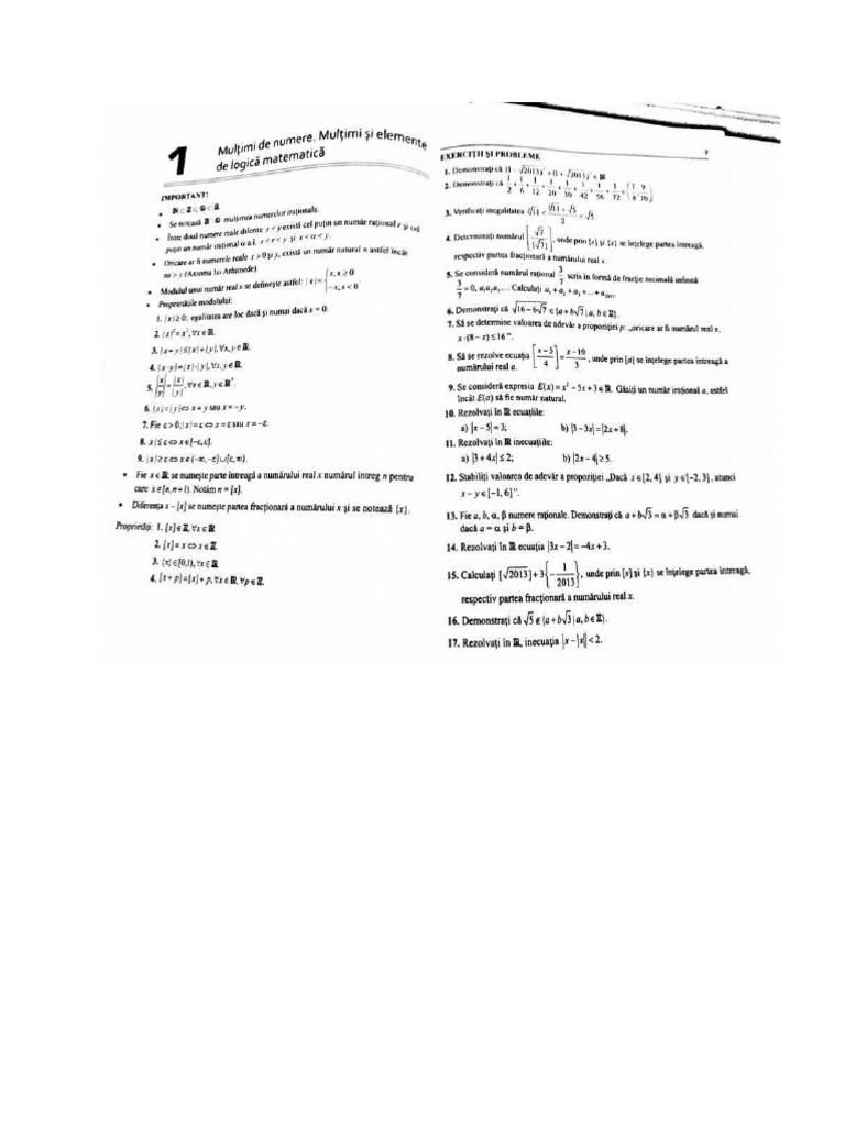 Materie Si Exercitii Pentru Partea I Bac | PDF