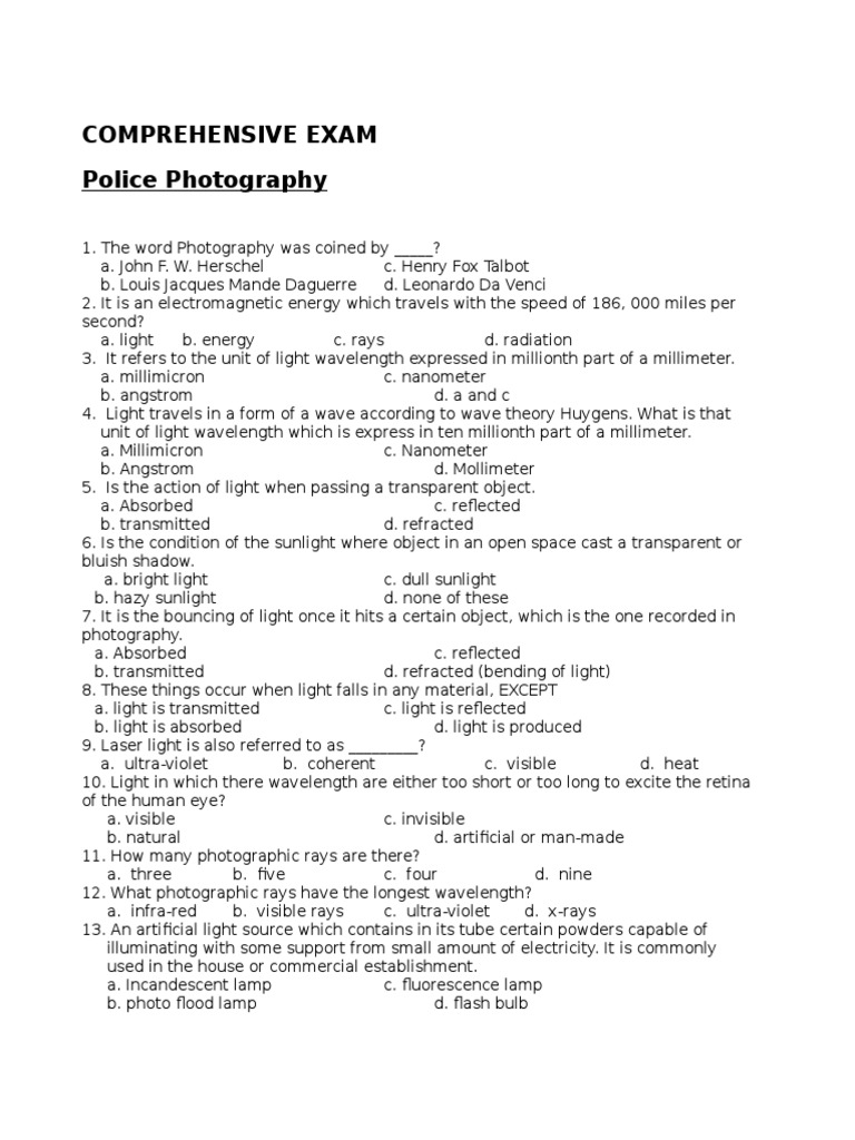 Crmtcs 2 Compre Exam | PDF | Lens (Optics) | Camera
