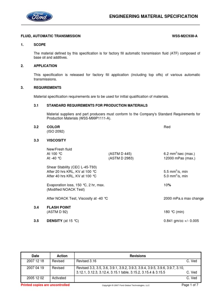 Ford M2C938-A | PDF | Clutch | Materials