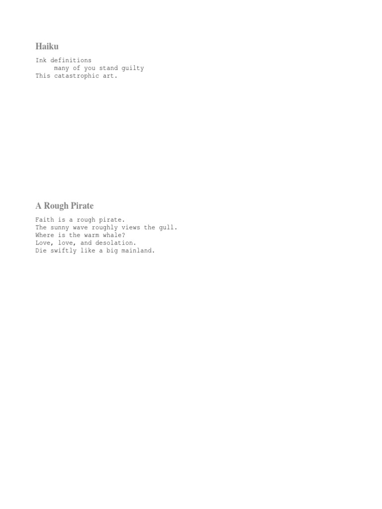 Creative Poetry: Haiku and Verses | PDF