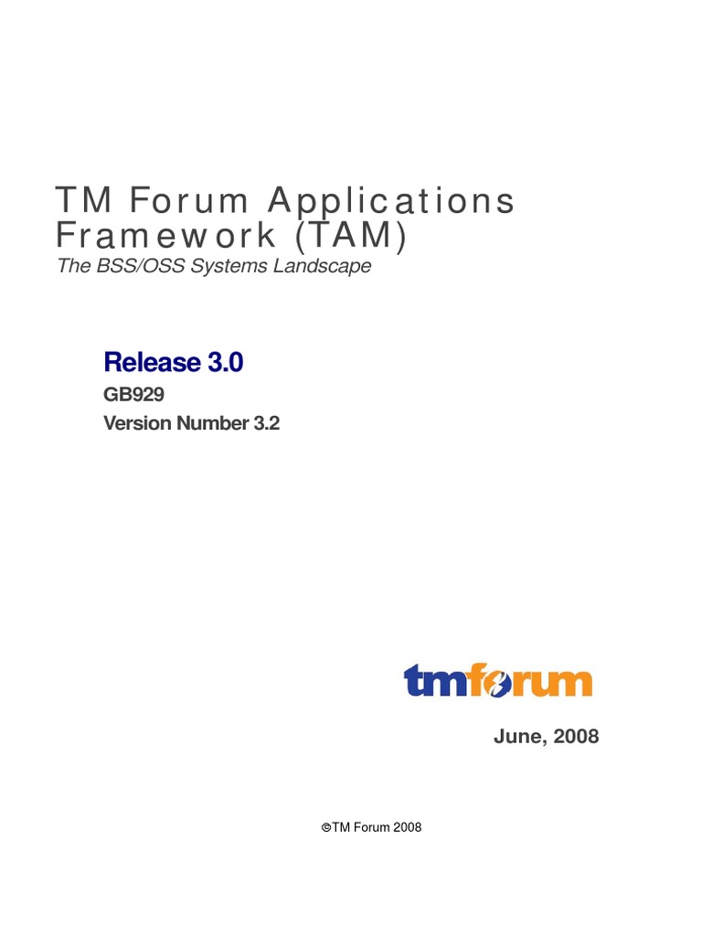 TM Forum Applications Framework 3-2 | PDF | Service Level Agreement ...