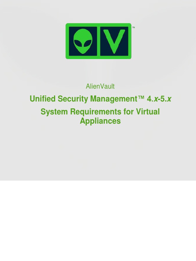 AlienVault USM 4.x 5.x System Requirements | Computer Hardware | System ...