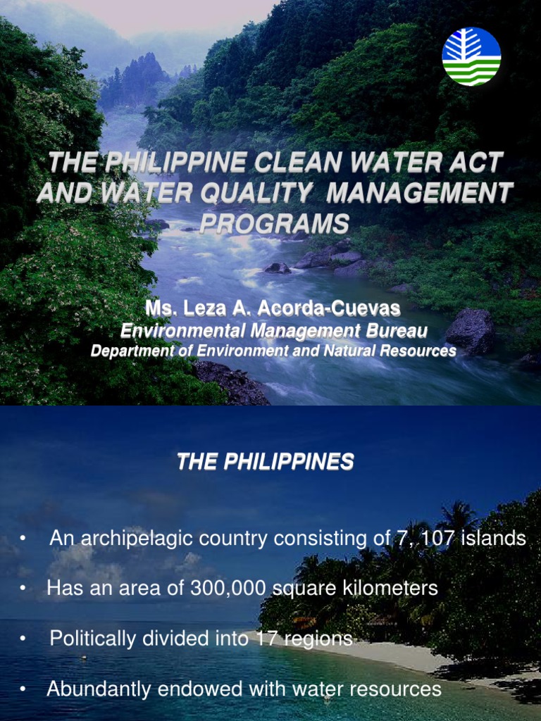 Philippine Clean Water Act Overview | PDF | Mindanao | Water Resources
