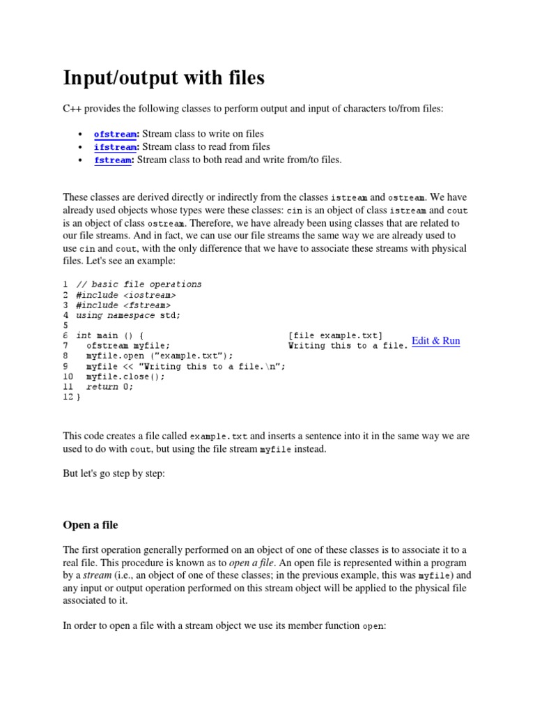 Inputoutput With Files | PDF | Parameter (Computer Programming) | Data Buffer