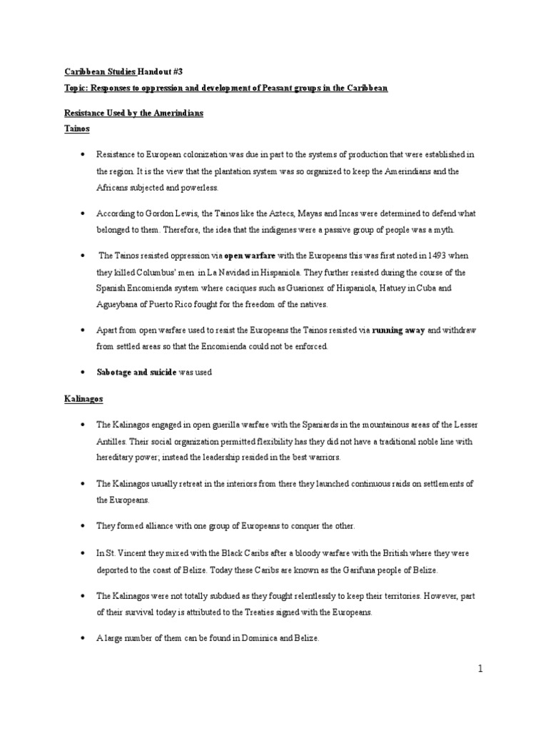 Resistance and Revolt Handout | PDF | Slavery | North America