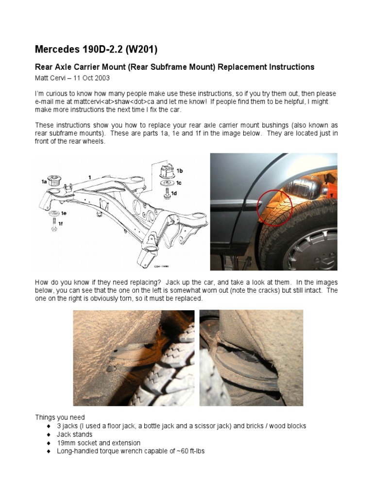 Subframe Bushing Install PDF | PDF | Screw | Mechanical Engineering
